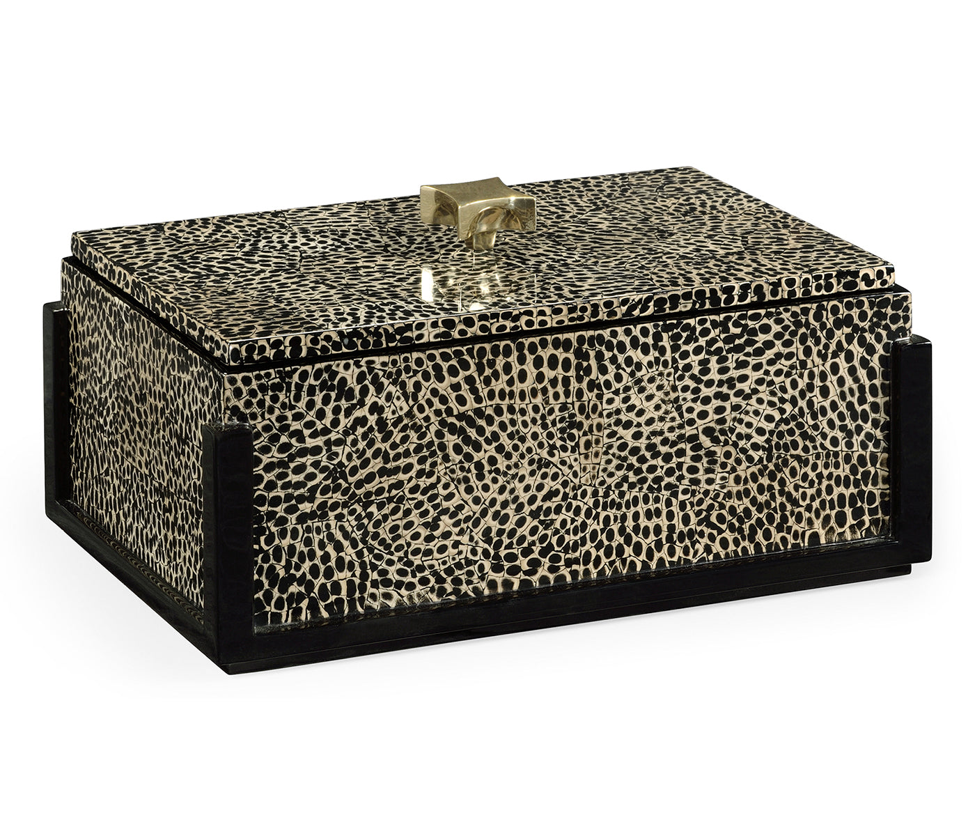 JC Modern - Indochine Collection - Rectangular Eggshell Box with Brass Handle - Al Rugaib Furniture
