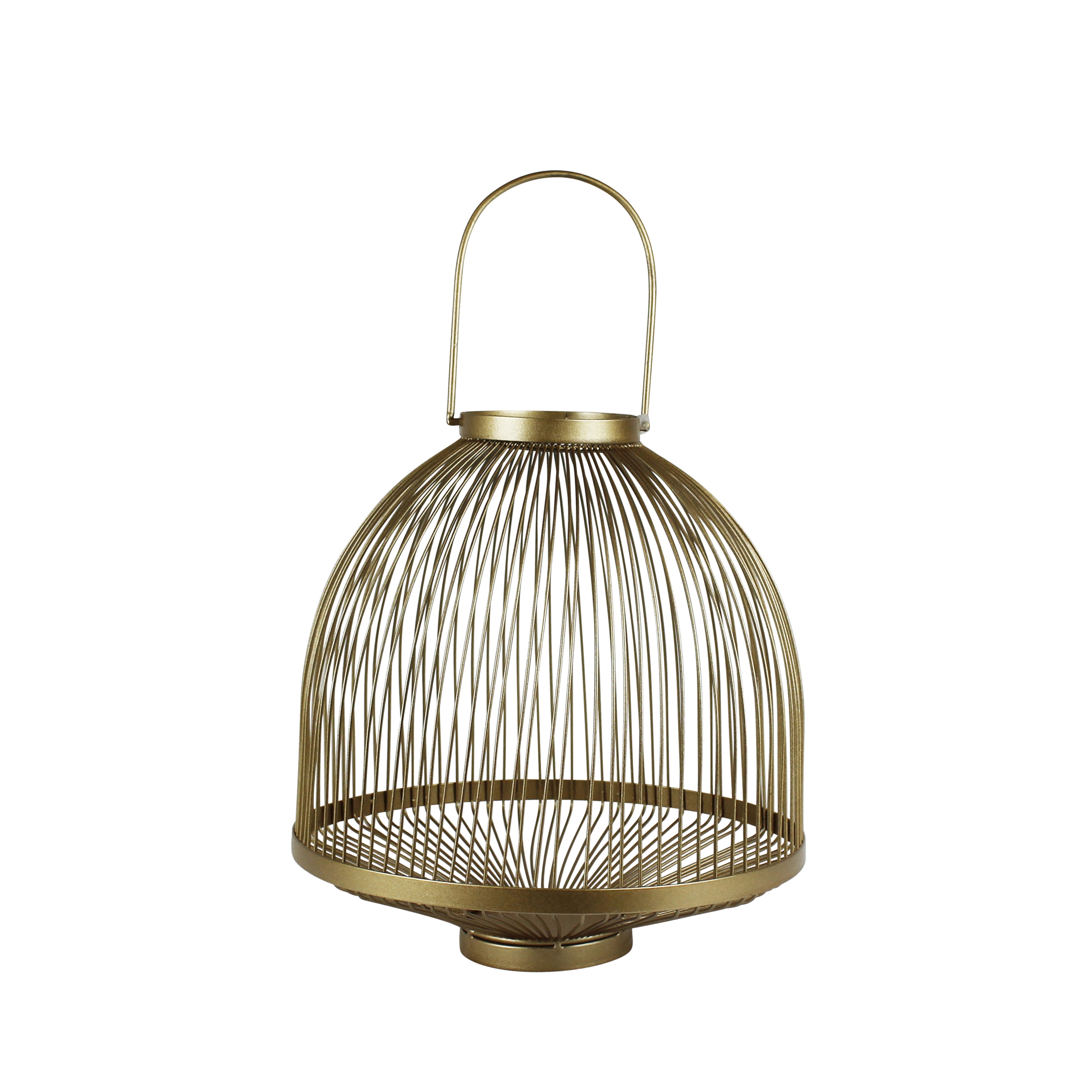 Metal Handled Candle Lantern, Gold – Al Rugaib Furniture