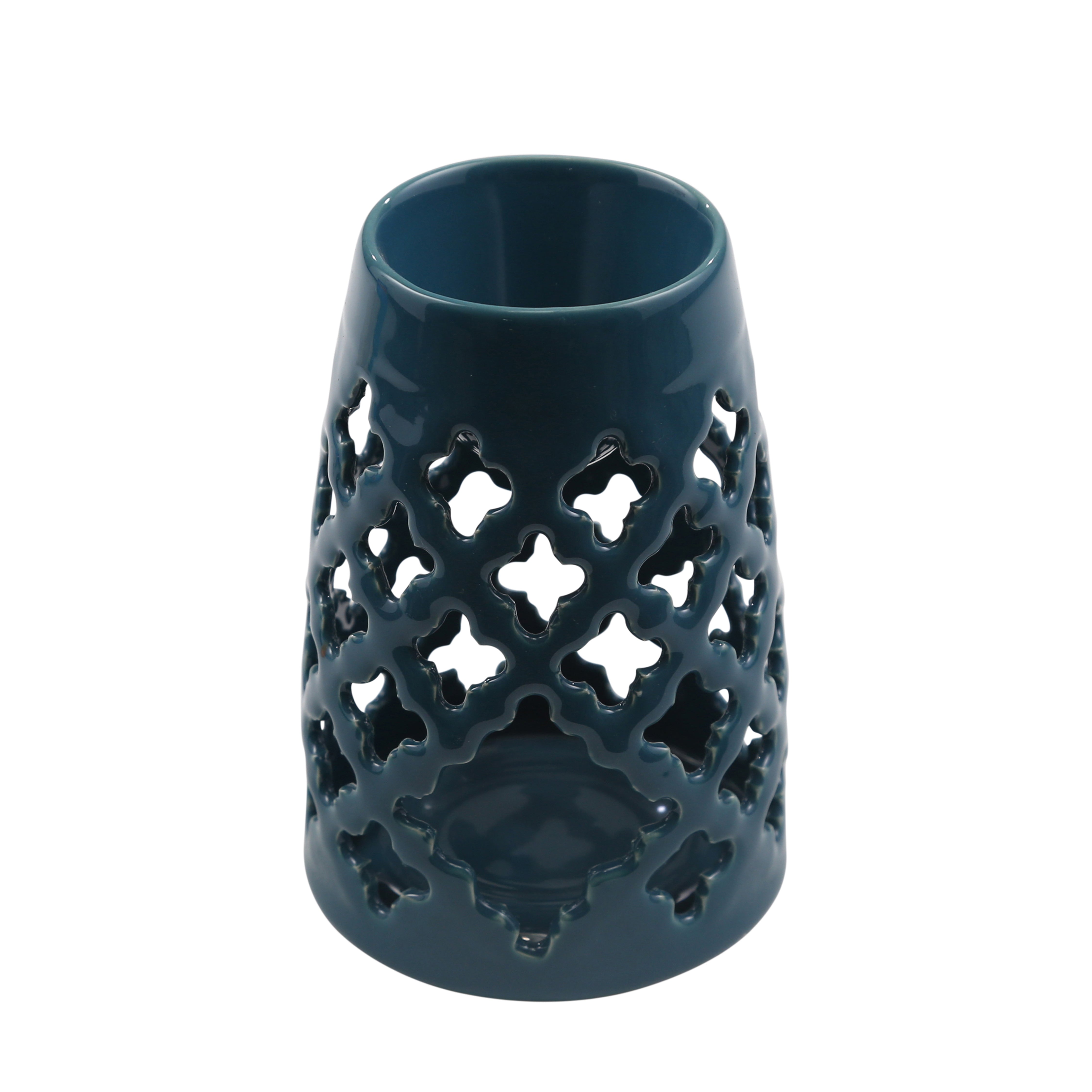 TEAL OIL BURNER CANDLE HOLDER, 6" - Al Rugaib Furniture