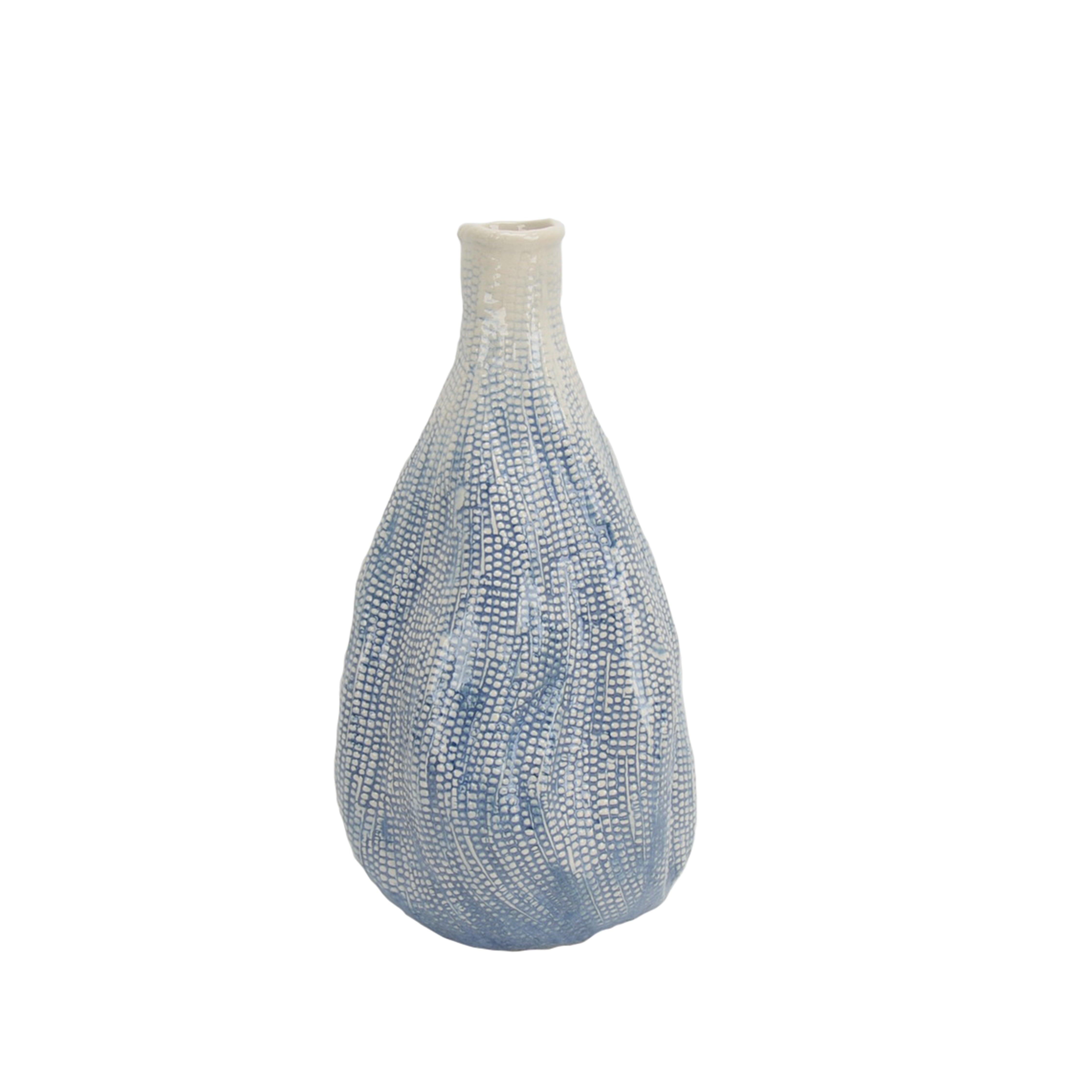 DISTORTED WHITE/BLUE VASE 15.5" – Al Rugaib Furniture