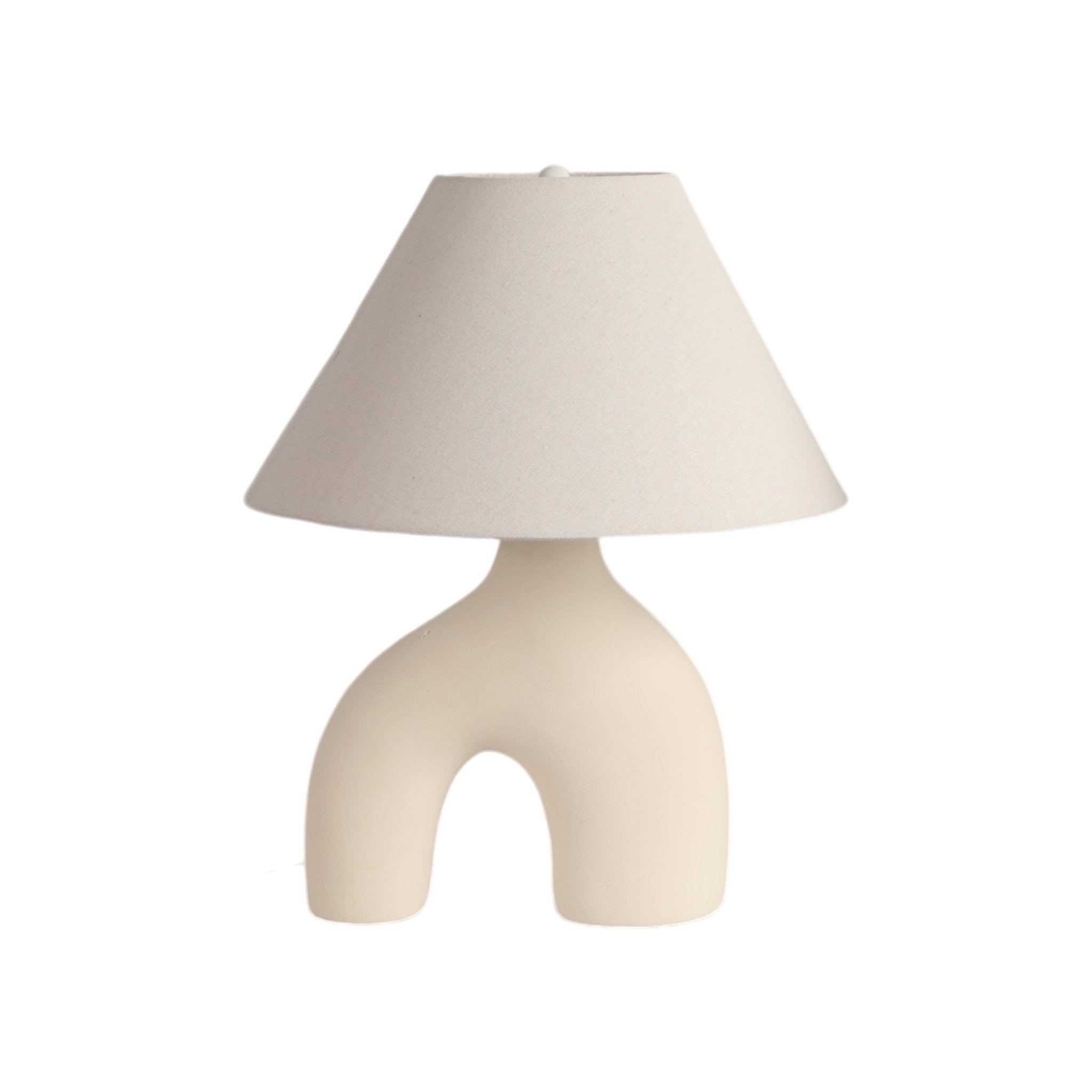 23" Modern Curved Arch Table Lamp, White - Al Rugaib Furniture