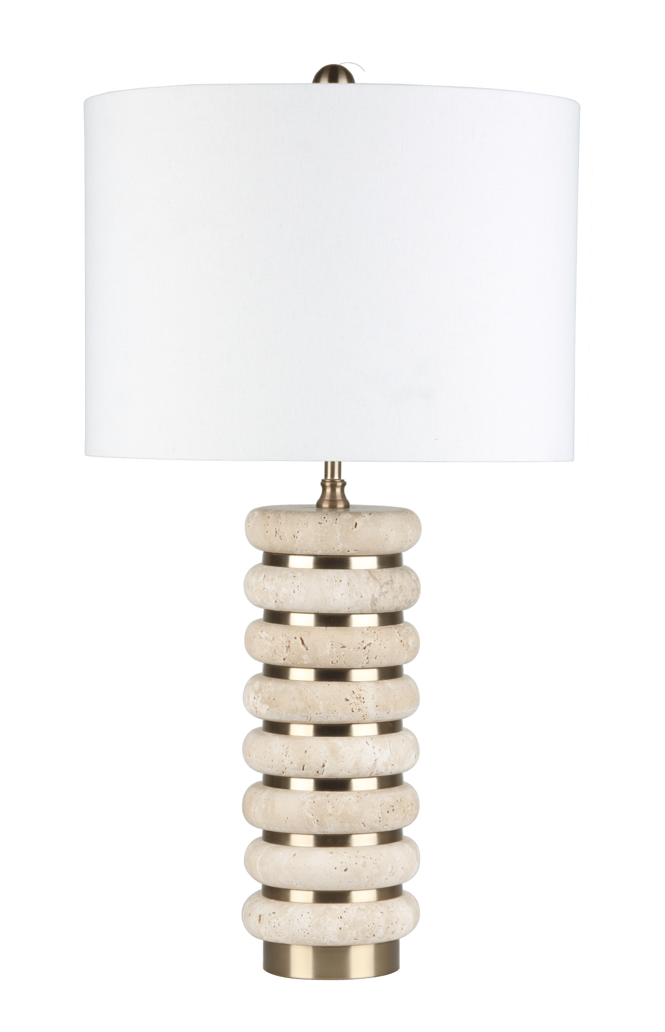 26" ROCHELLE TRAVERTINE TABLE LAMP - Al Rugaib Furniture