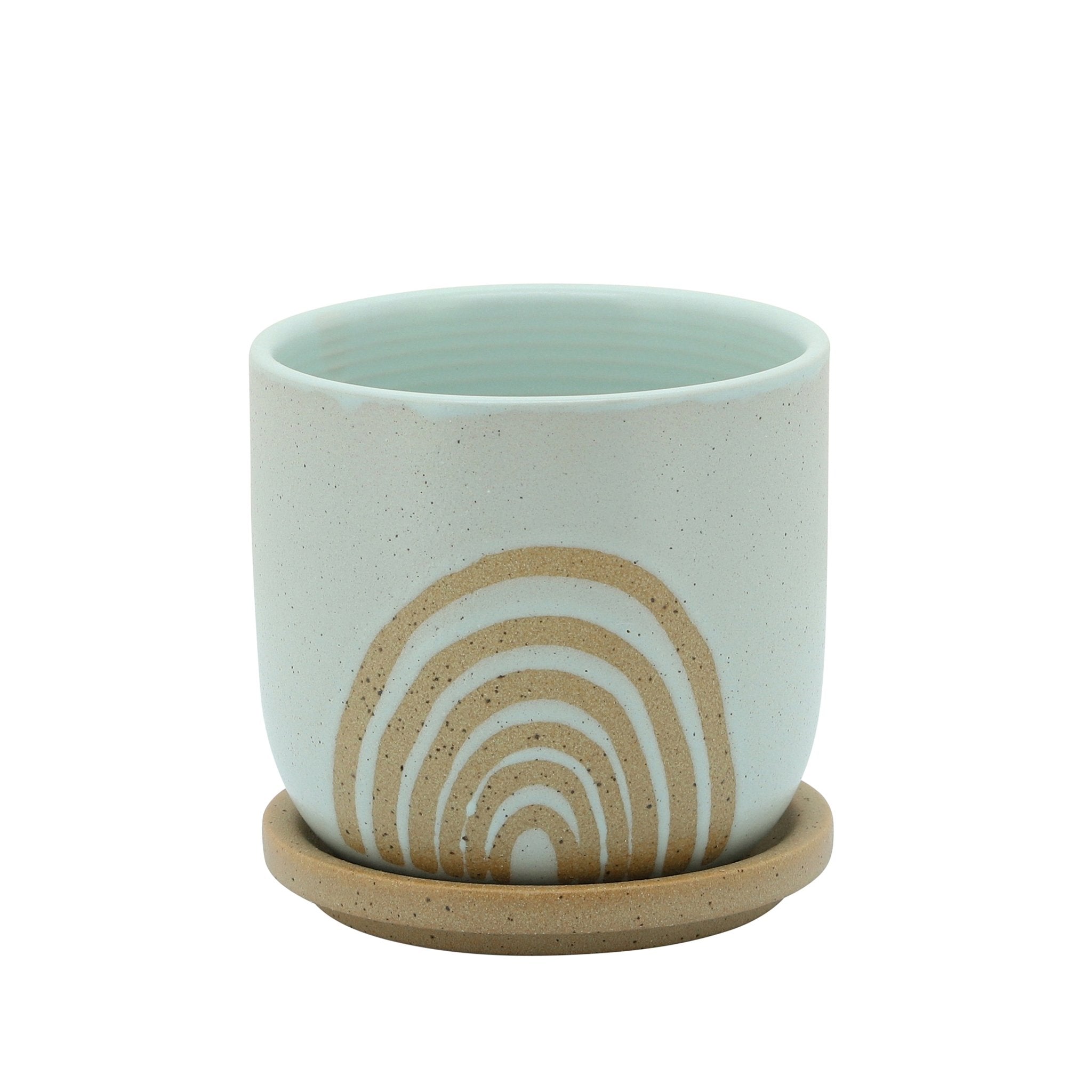 5" ARCH PLANTER W/ SAUCER, MINT - Al Rugaib Furniture