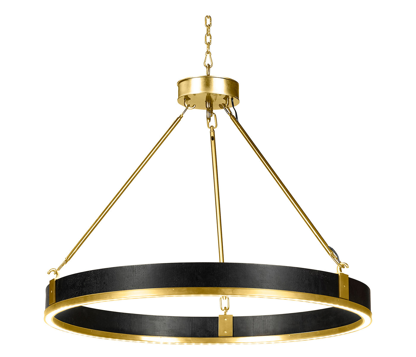 JC Modern - Fusion Collection - Round Contemporary Ebonised Oak & Brass ...