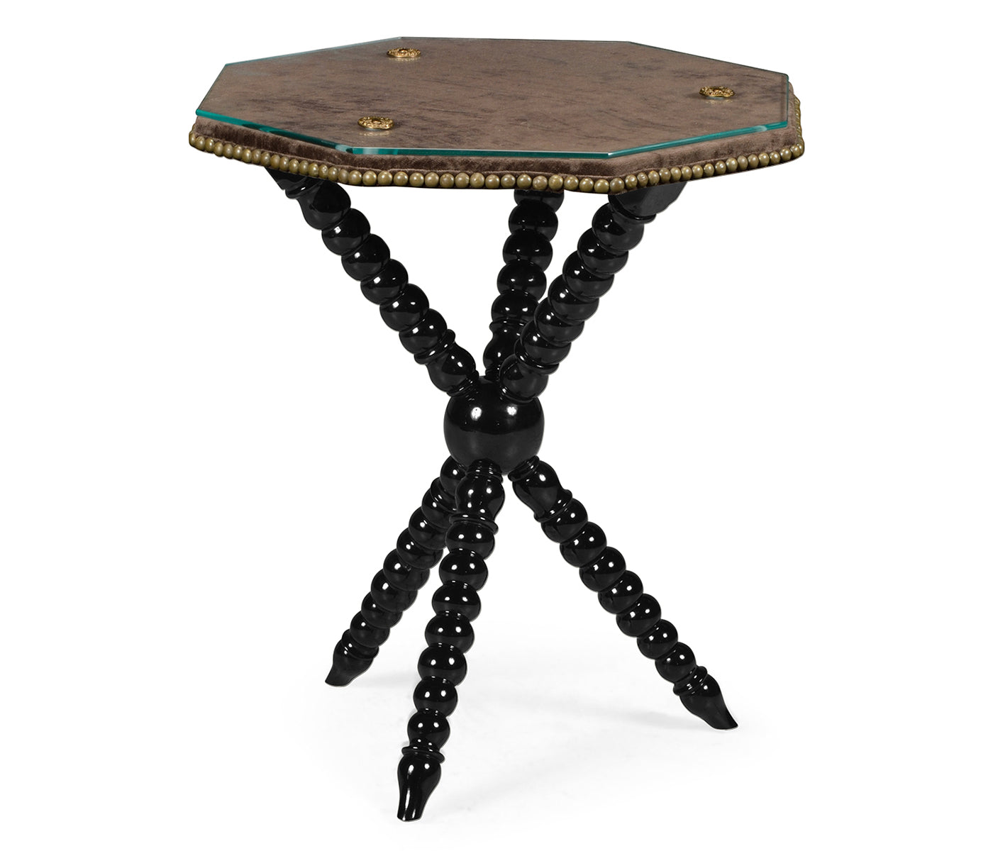 Churchman Collection - Black Edwardian Campaign Side Table with Glass ...