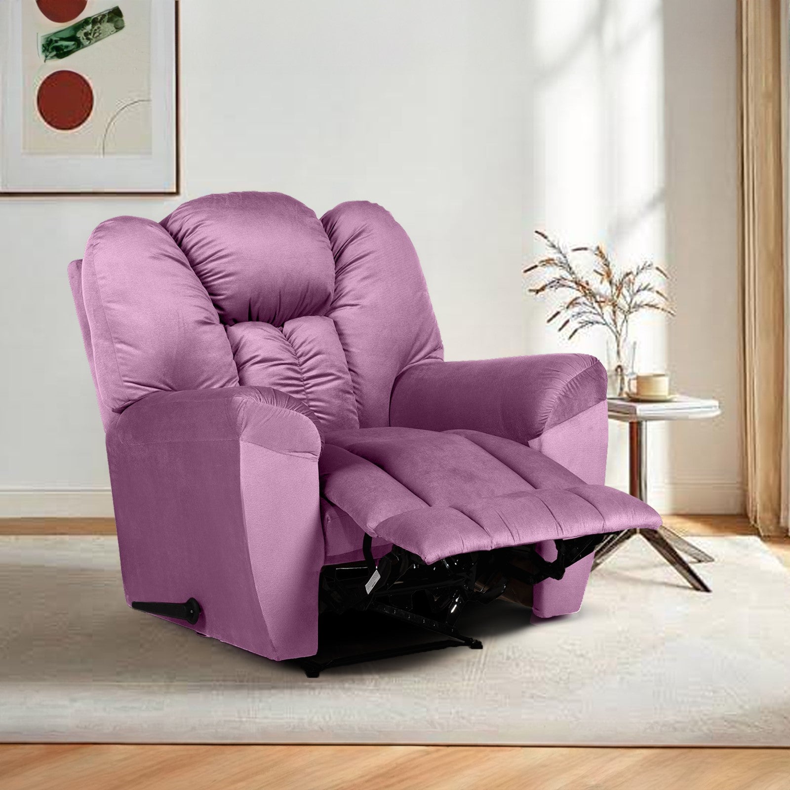 Velvet Rocking Recliner Chair - Light Purple - Stanford - Al Rugaib ...