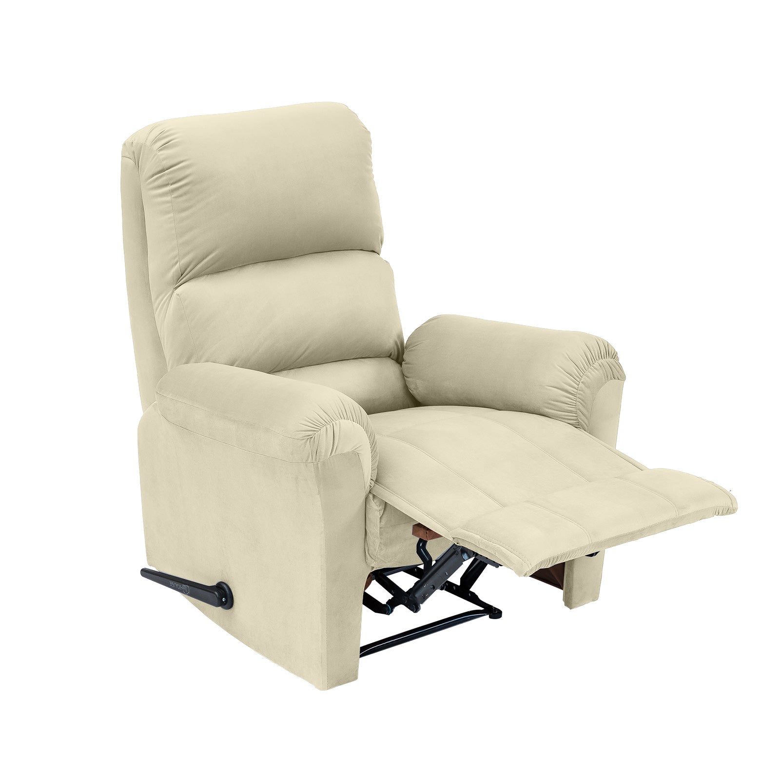Velvet Rocking & Rotating Recliner Chair - Light Beige - AB09 - Al ...