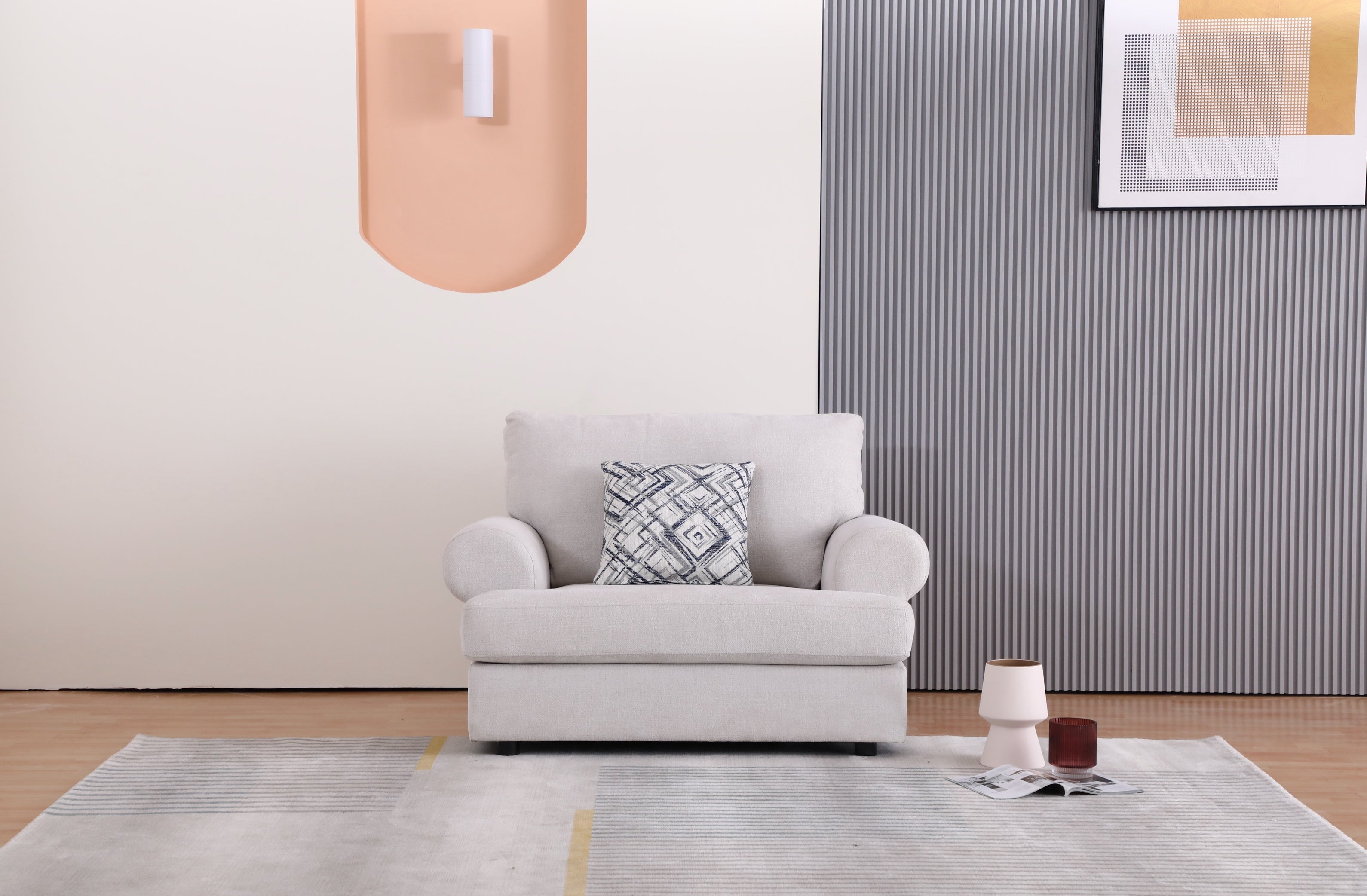 Elegant White Arm Chair - Al Rugaib Furniture