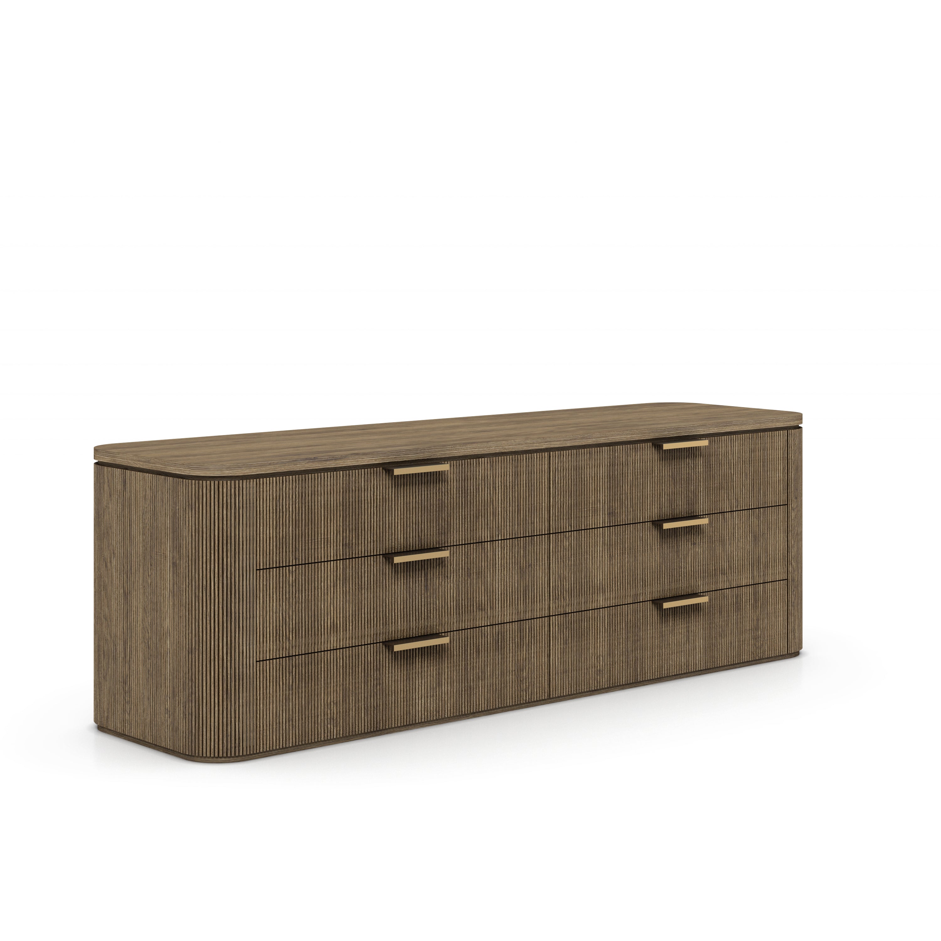 Rustic Haven Oak six Drawer Dresser – Al Rugaib Furniture