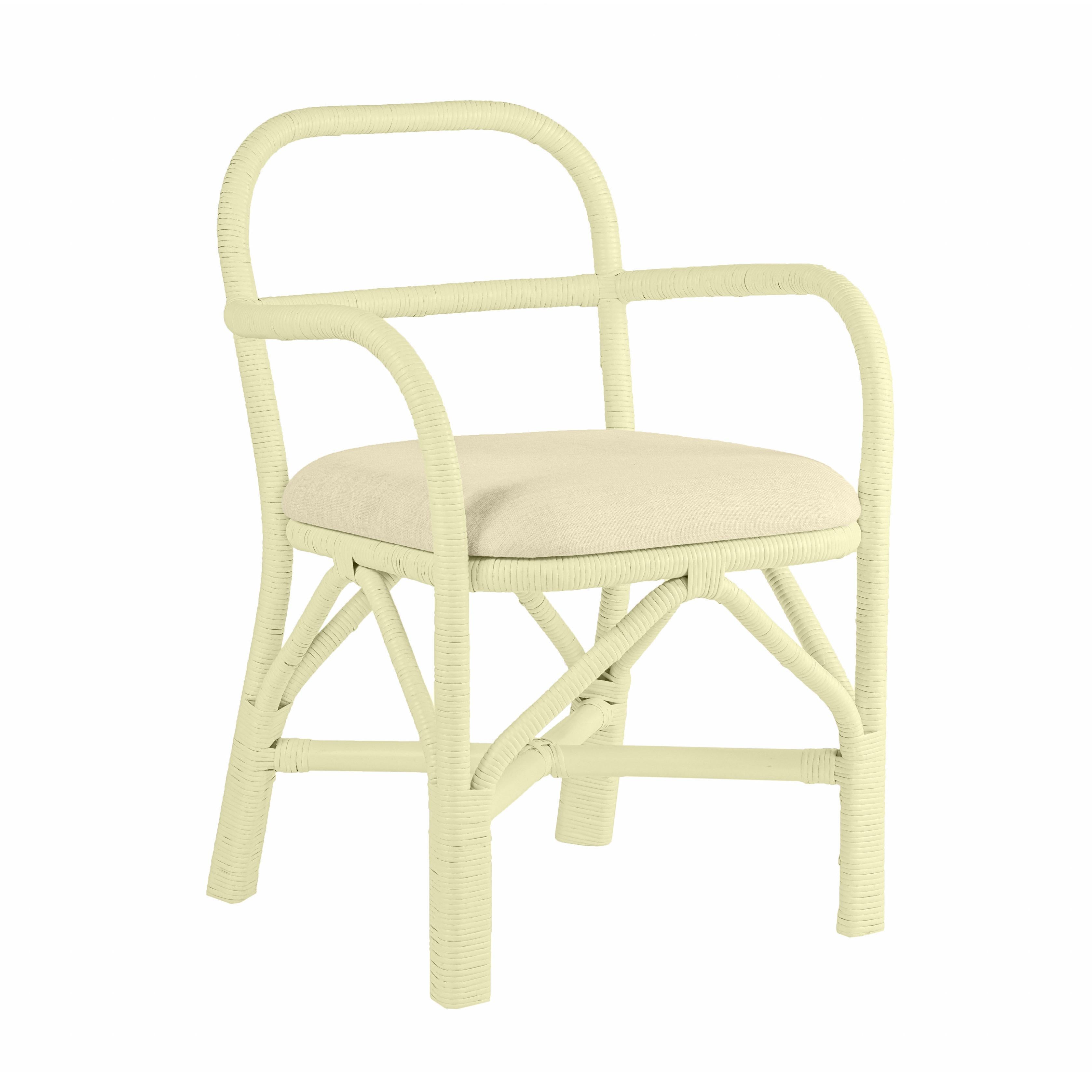 Ginny Cream Rattan Dining Chair - Al Rugaib Furniture