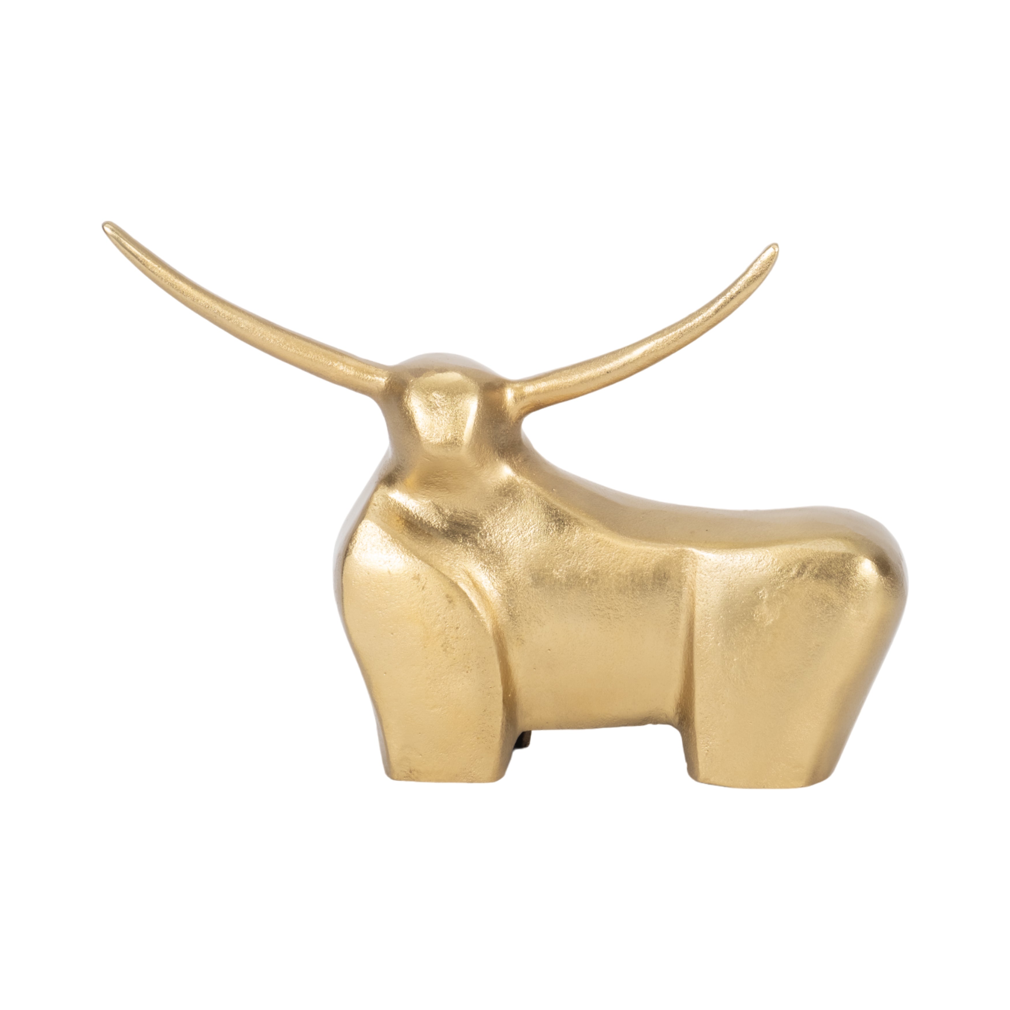 METAL, 8" STANDING BULL, GOLD – Al Rugaib Furniture