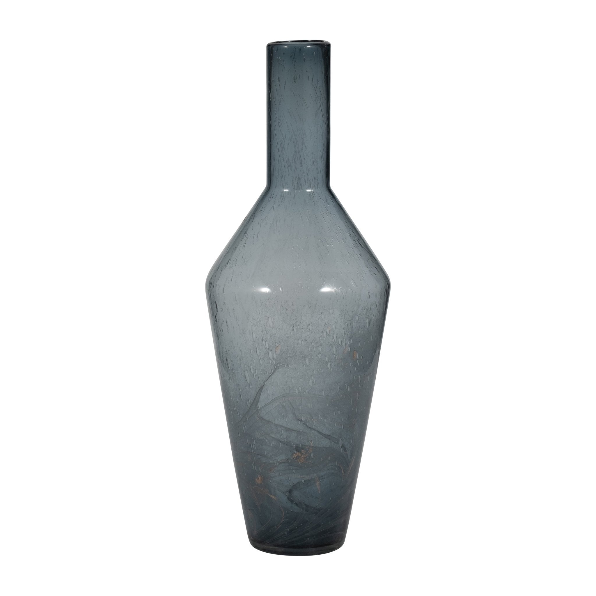 ABIGAIL BLUE SWIRL GLASS VASE - Al Rugaib Furniture