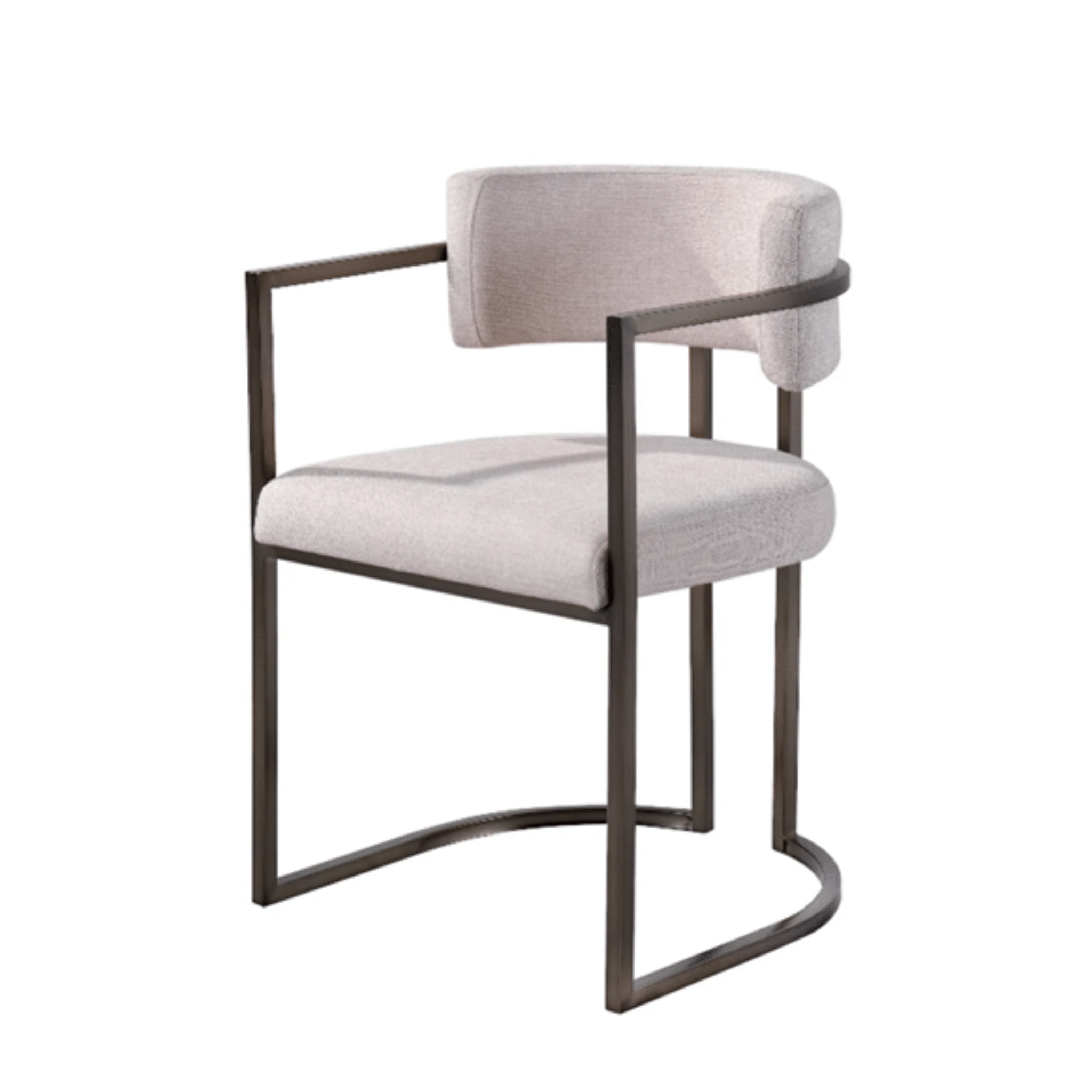 Alexa Light Beige Dining Chair- Bronze Legs - Al Rugaib Furniture