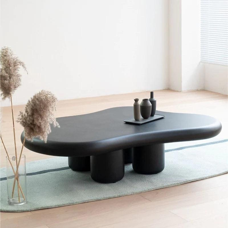 Black Artificial Marble Stone Center Table By Alhome - Al Rugaib Furniture