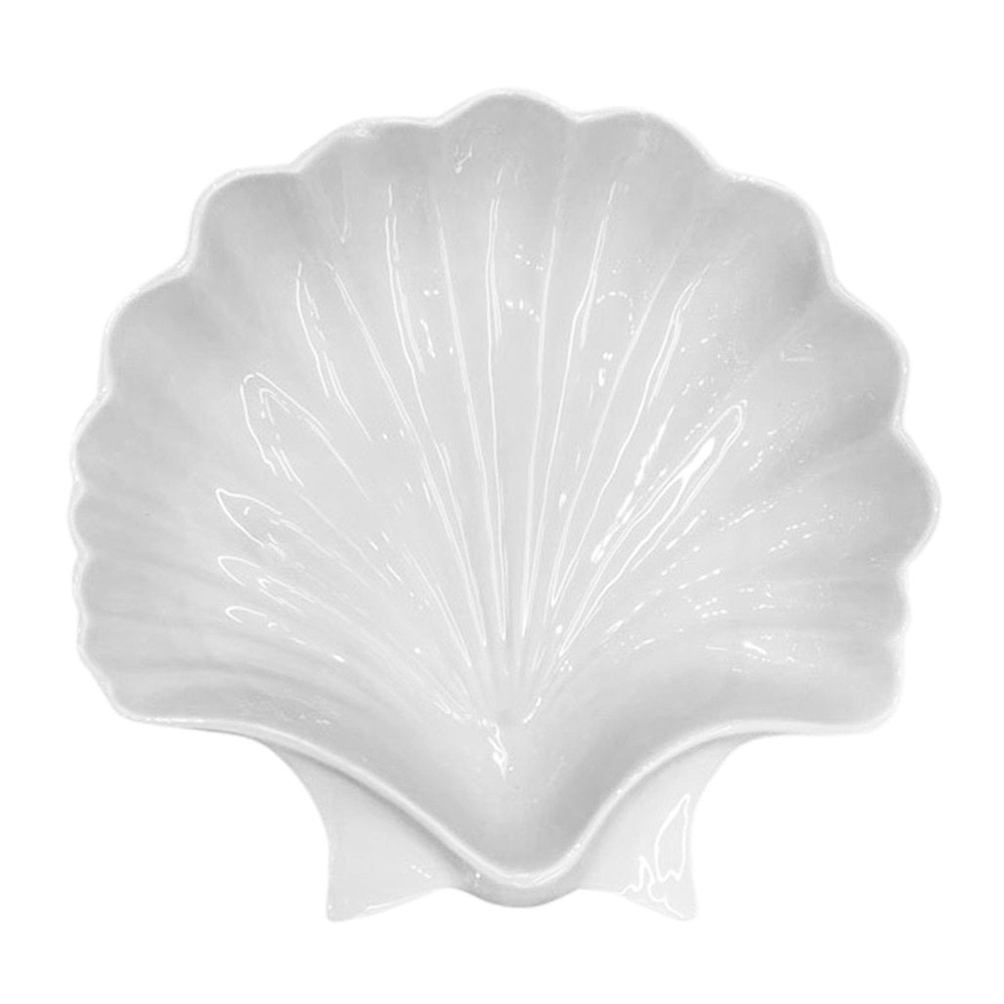 Decorative Ceramic Shell Bowl, White - Al Rugaib Furniture