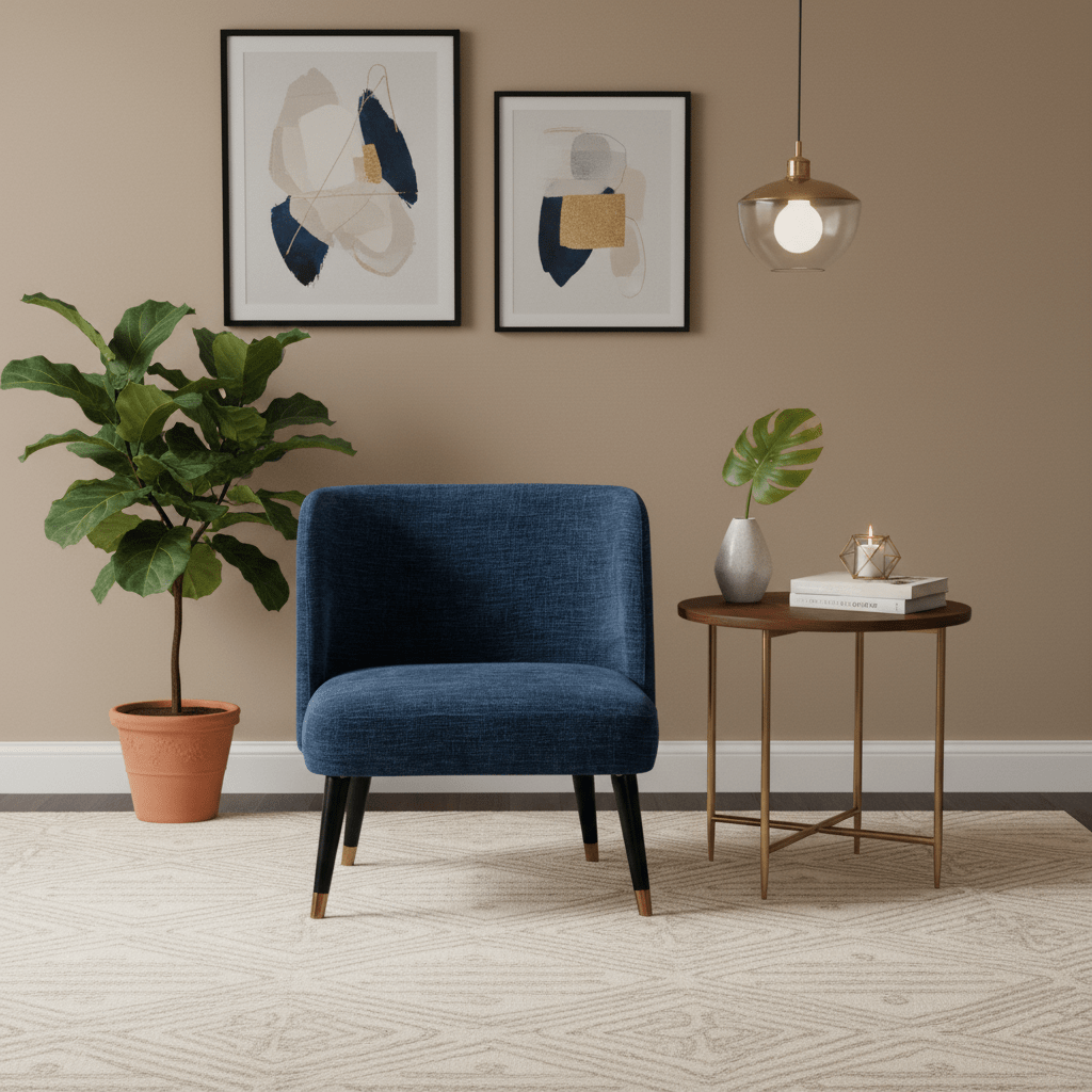 Elegant Embrace Blue Chair W73 - Al Rugaib Furniture