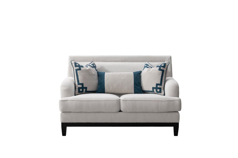 Elevated Greek Off-White Loveseat - Al Rugaib Furniture