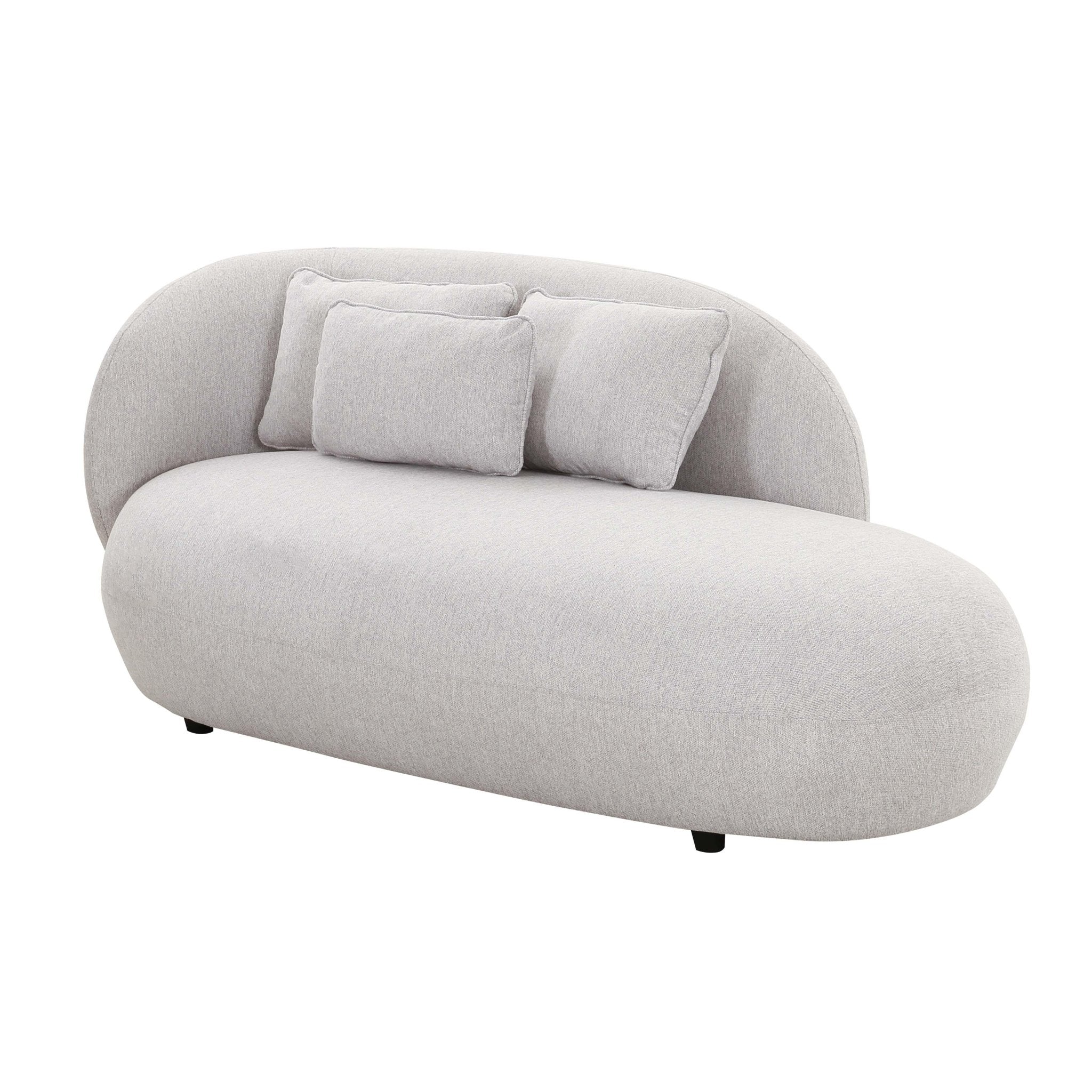 Galet Grey Velvet Chaise - Al Rugaib Furniture