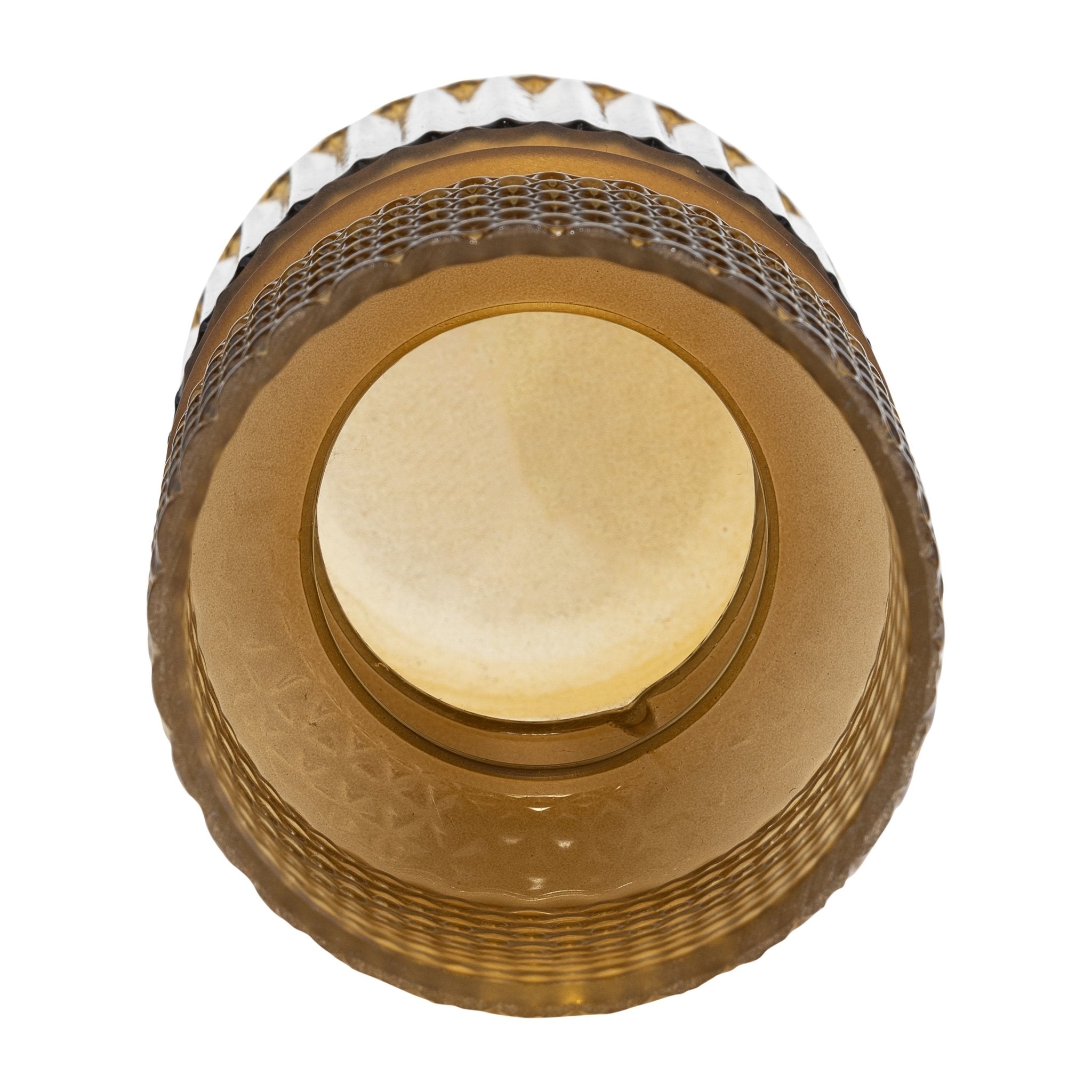 GLASS 10" MALLET VASE, AMBER - Al Rugaib Furniture