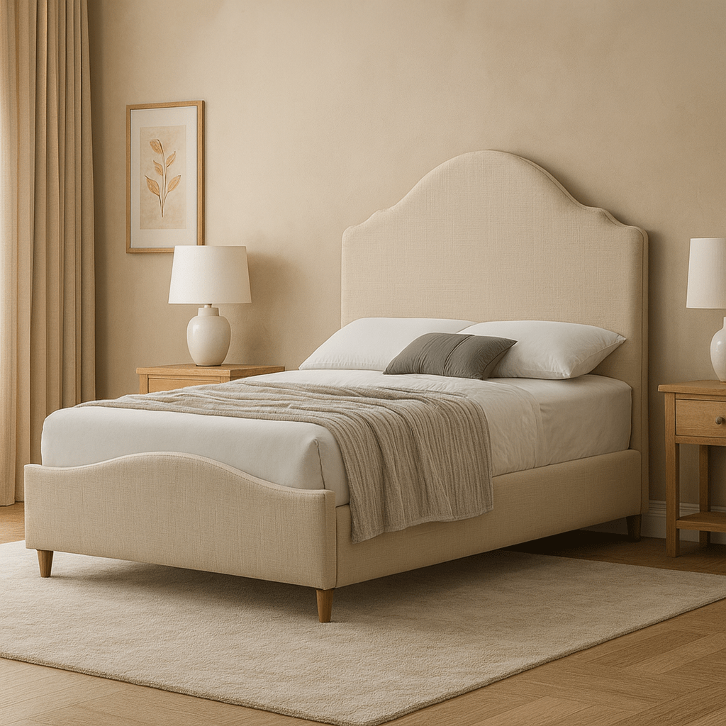 RS Light Beige Bed - Al Rugaib Furniture