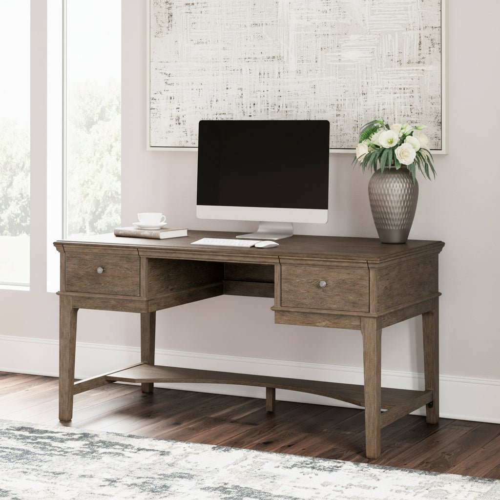 Janismore Home Office Storage Leg Desk - Al Rugaib Furniture