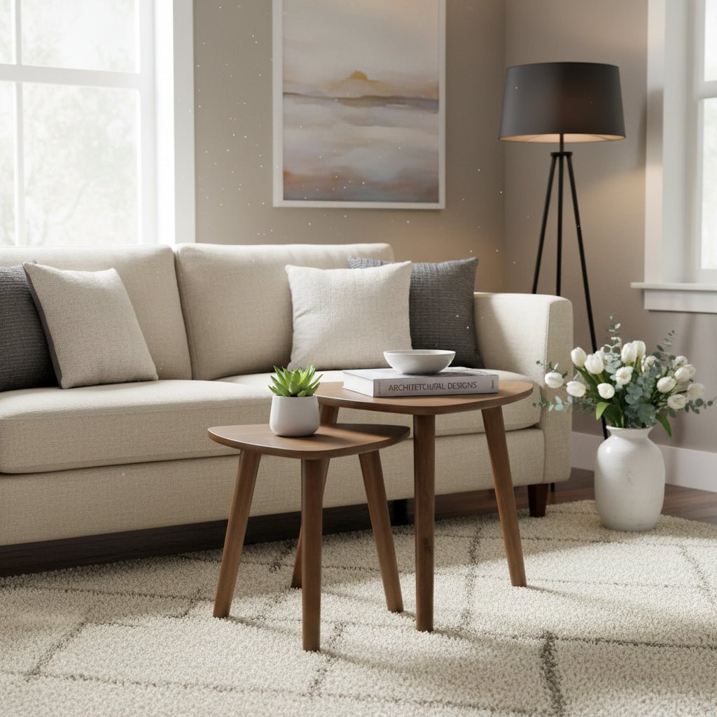 Megan marco brown nesting table ( set of 2 ) - Al Rugaib Furniture