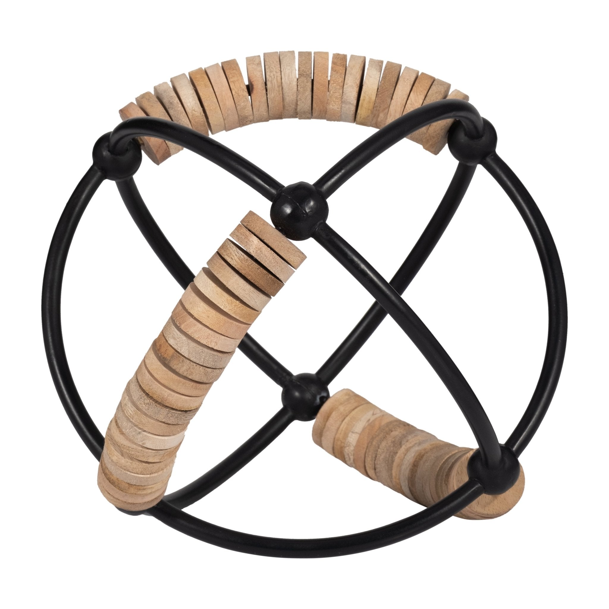 METAL, 9" ABACUS ORB, NATURAL/BLACK - Al Rugaib Furniture