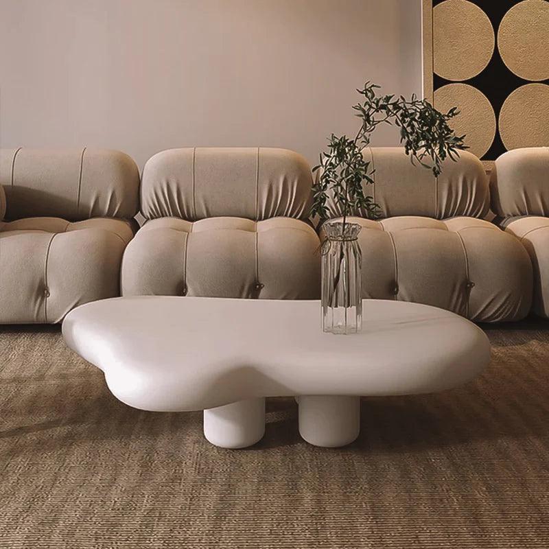 Modern Off-White Artificial Marble Stone Center Table By Alhome - Al ...