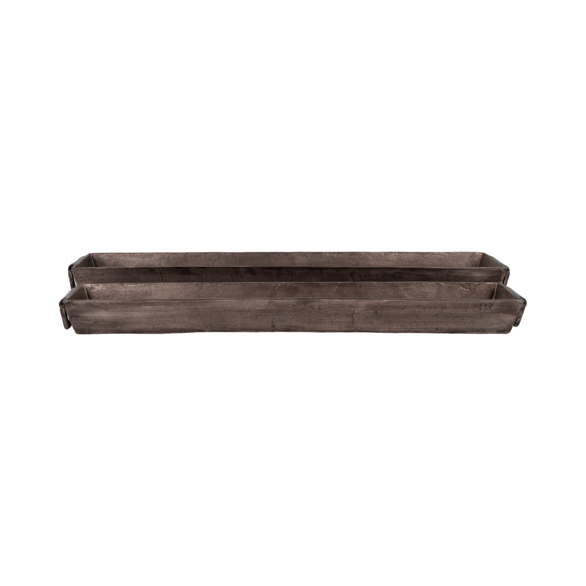 S/2 36/40" Jasper Silver Trays - Al Rugaib Furniture