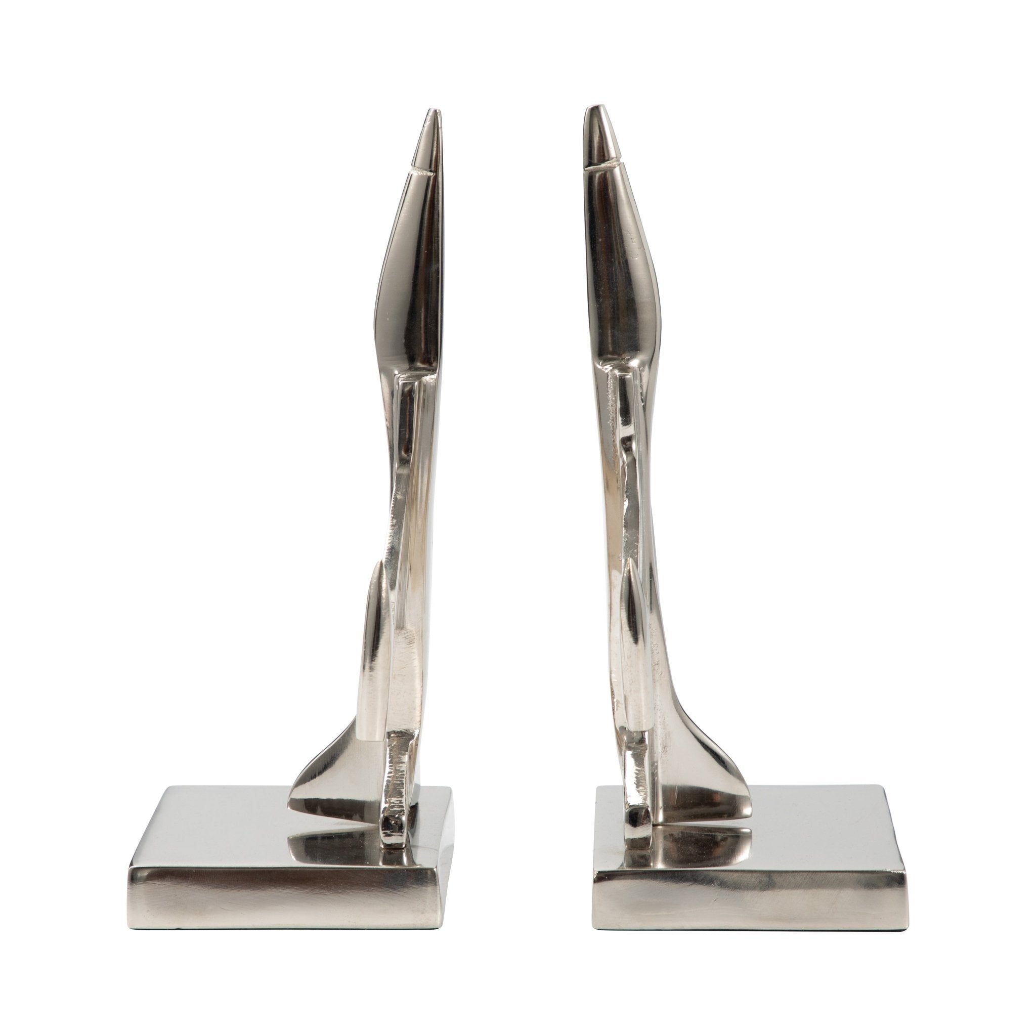 S/2 9" Orleans Silver Plane Bookends - Al Rugaib Furniture