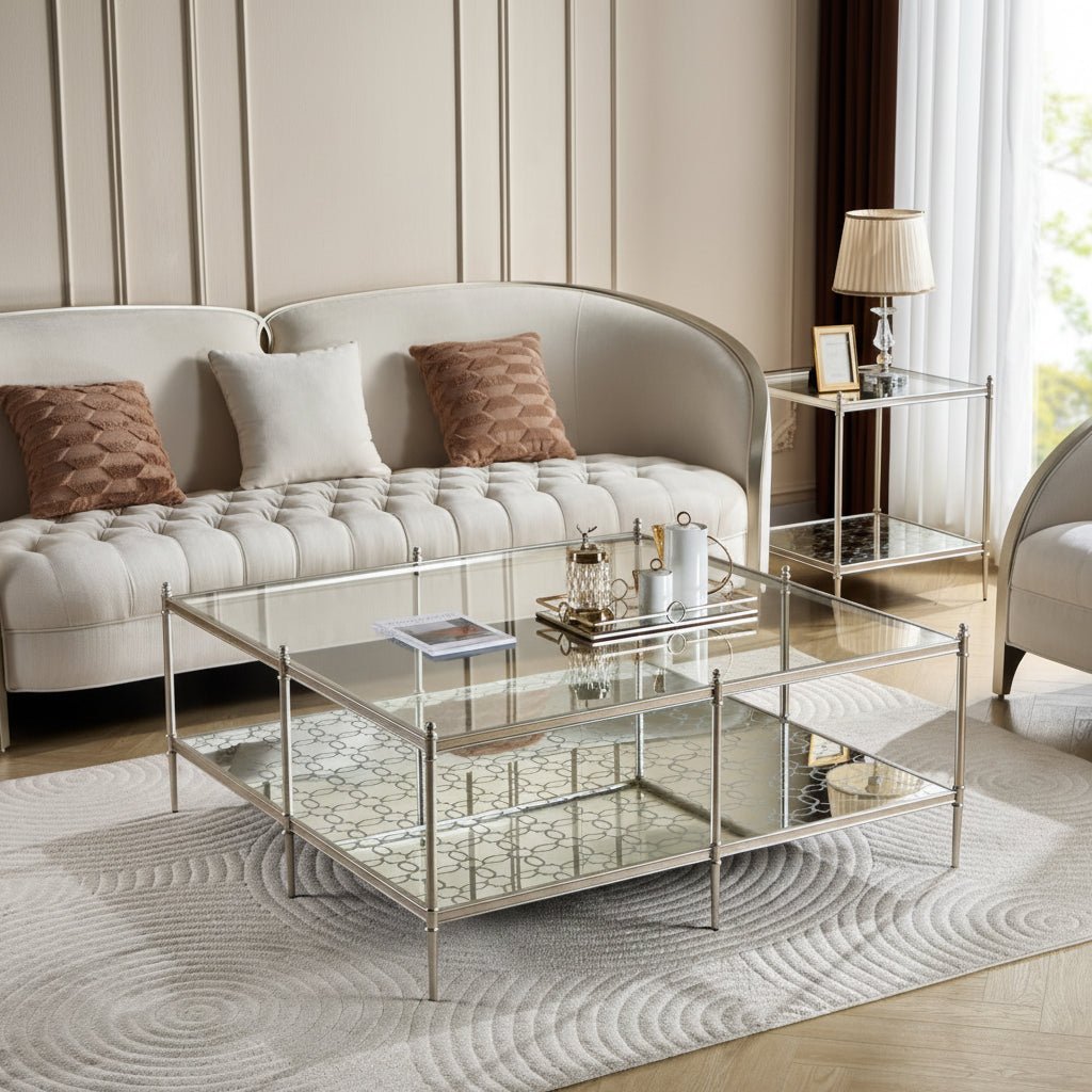 The Silver Vista Square Cocktail Table - Al Rugaib Furniture