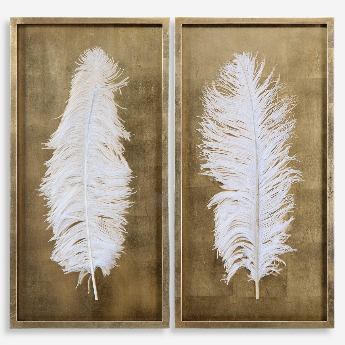 White Feathers Shadow Box, S/2 - Al Rugaib Furniture
