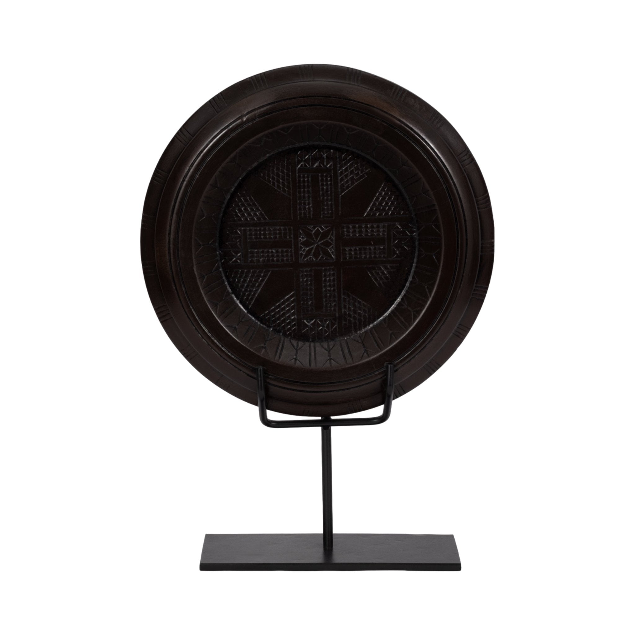 WOOD, 21" AZTEC TABLE ACCENT, BROWN - Al Rugaib Furniture