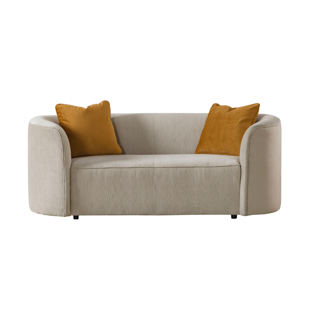 Dana Beige Mustard Loveseat – Al Rugaib Furniture