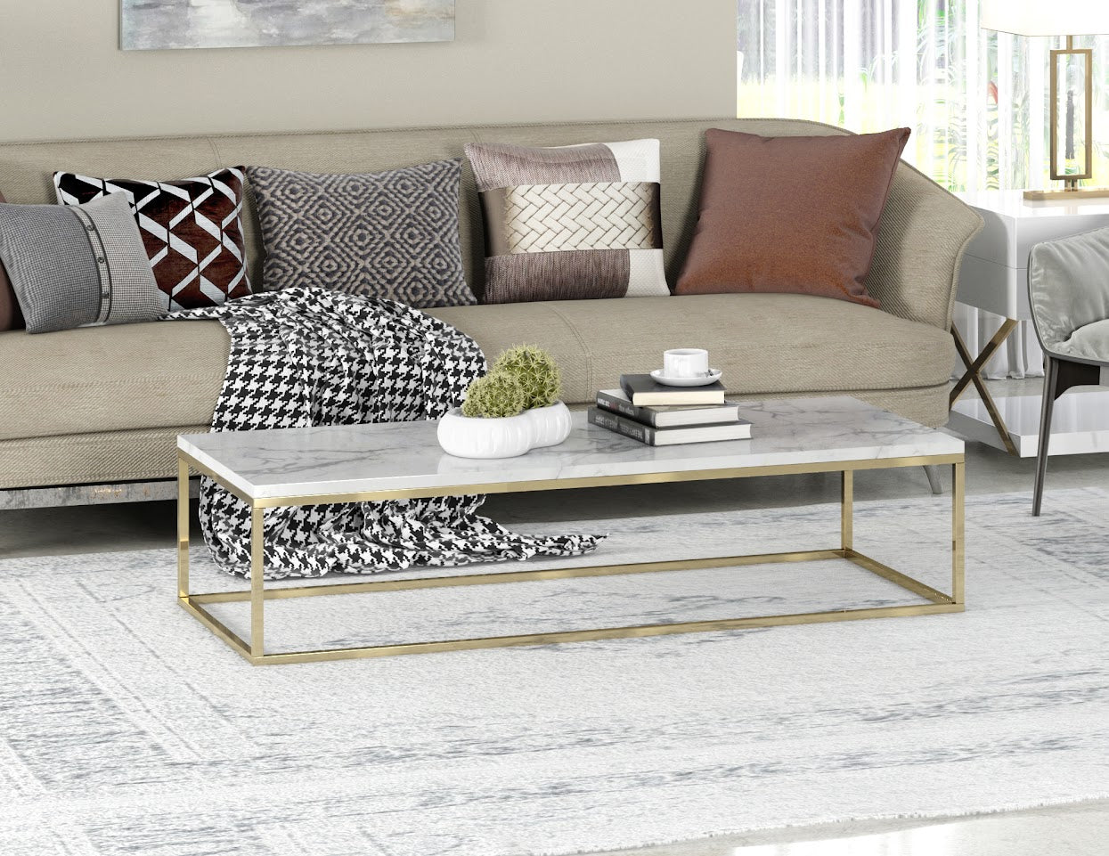 Marble RECTANGULAR COFFEE TABLE - Al Rugaib Furniture