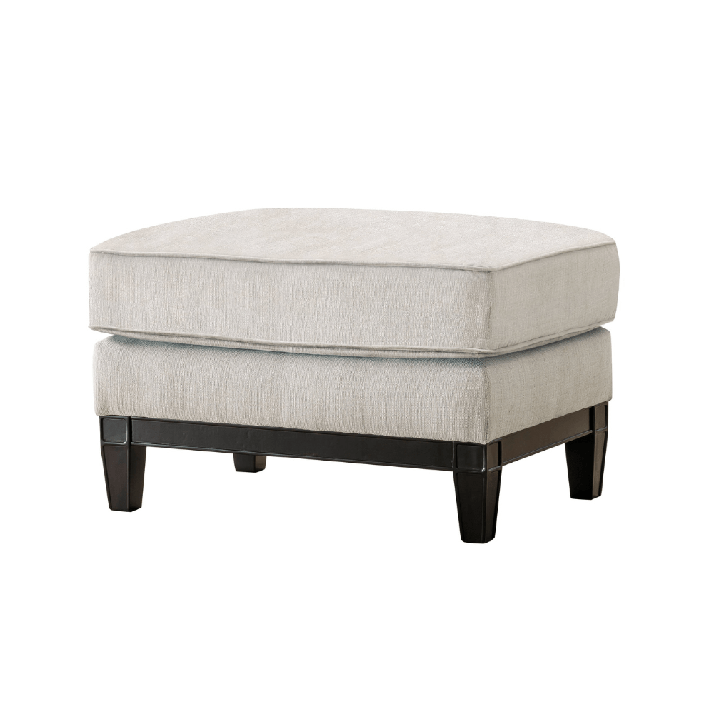 Greek Key Off White Ottoman - Al Rugaib Furniture